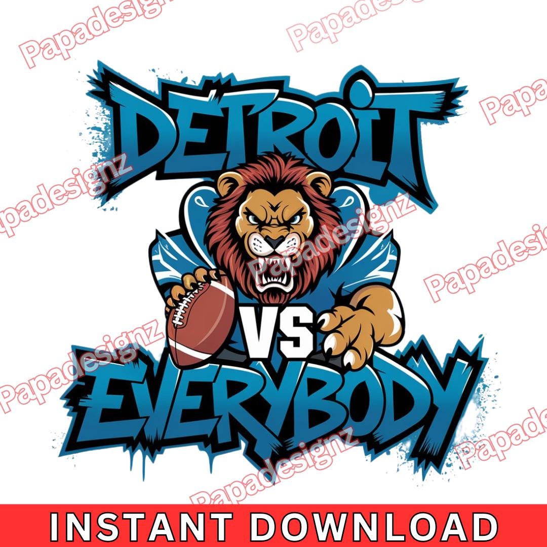 Go Lions Png Detroit Football Lets Go Lions Detroit Vs Everybody ...