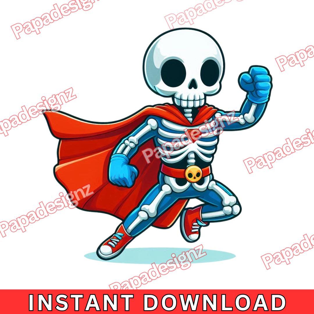 Superhero Skeleton Png Hero Bones Red Cape Png Spooky Hero Spooky ...