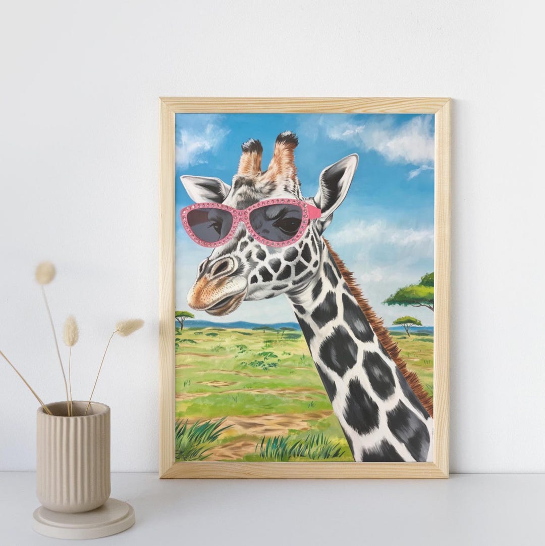 Trendy Boujee Wall Art Printable Wall Art Giraffe Colorful Black and ...