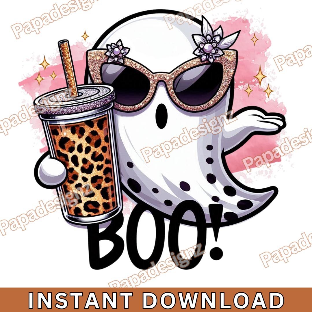 Boujee Cheetah Ghost PNG Halloween Png Cheetah Print Transparent Png ...