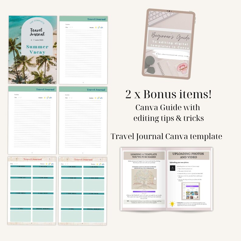Travel Itinerary Canva Template | Customizable Vacation Planner ...
