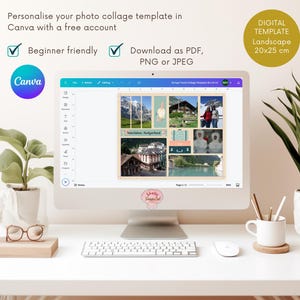 Travel Photo Collage Canva Template | Family Vacation Photo Collage ...