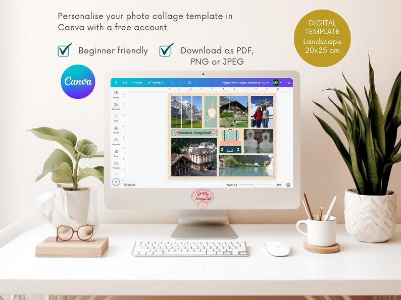 Travel Photo Collage Canva Template | Family Vacation Photo Collage | Holiday Memories ...