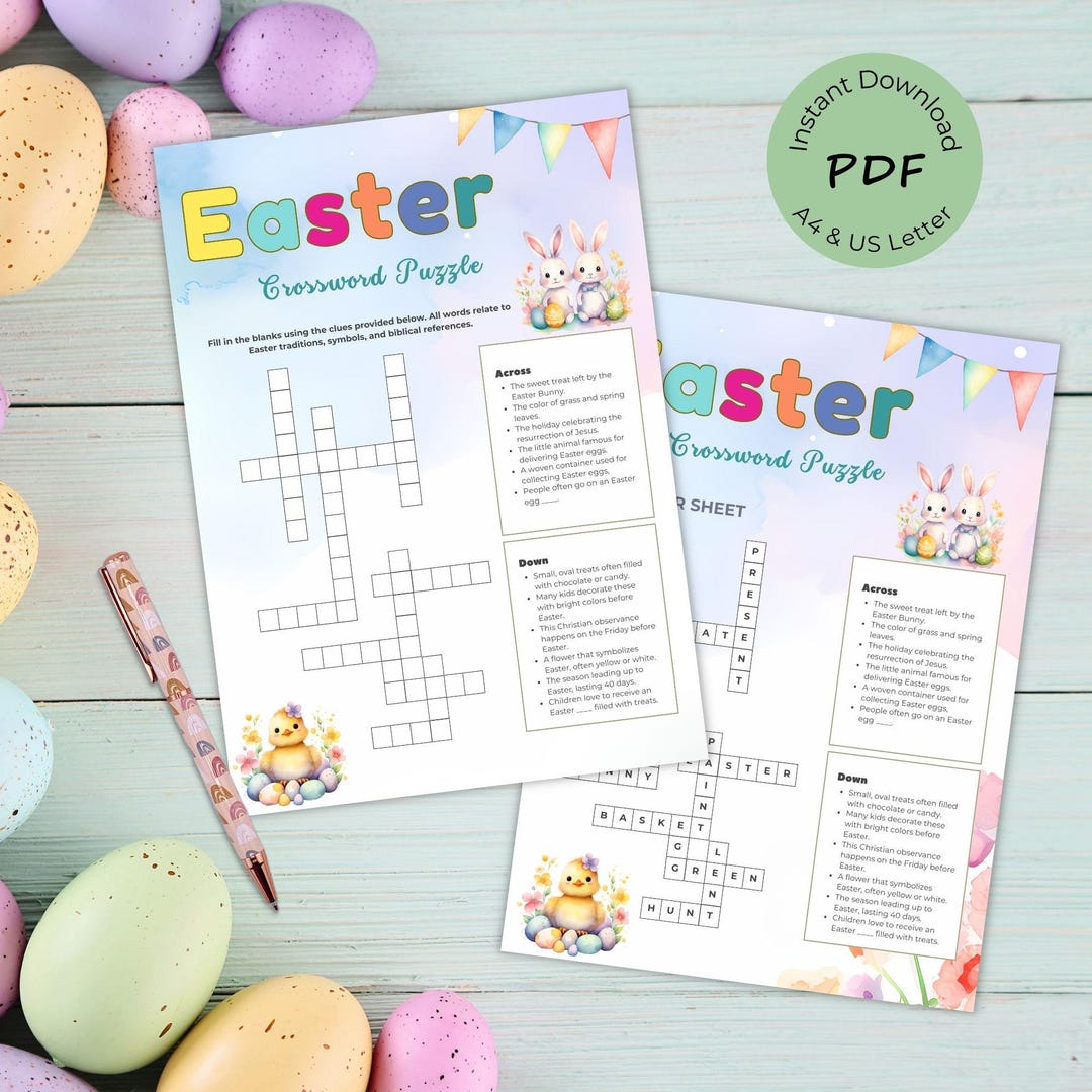Easter Crossword Puzzle Fun | Easter Activity for Kids | Easter Party ...