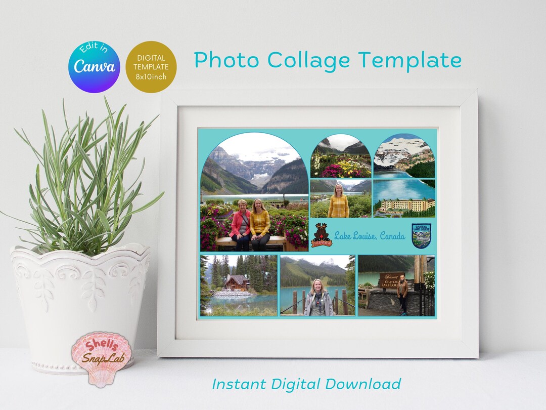 Travel Photo Collage Canva Template | Family Vacation Photo Collage ...