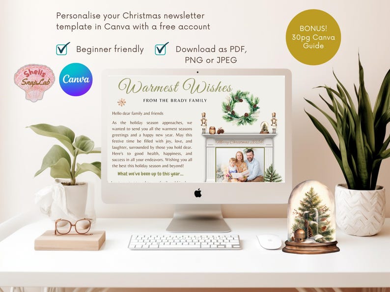 Cozy Christmas Family Newsletter Template Editable Year in Review ...