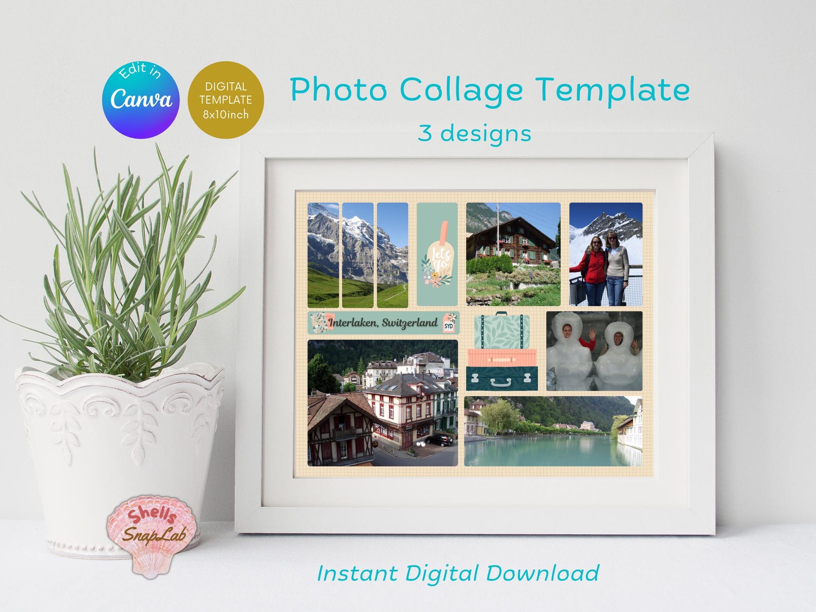 Travel Photo Collage Canva Template | Family Vacation Photo Collage ...