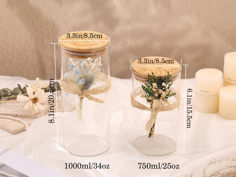 Personalized Wedding Glass Jar: Engraved Bamboo Lid, Custom Storage Jar ...