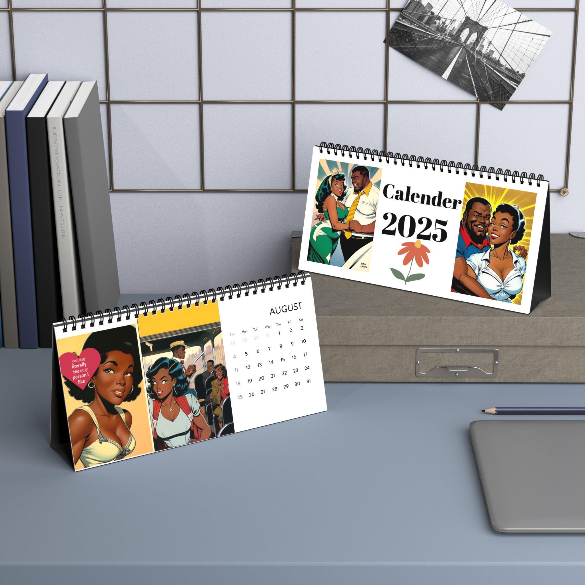 Desktop Calendar 2024 Grid - Etsy