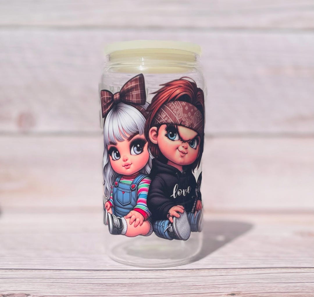 Bride of Chucky Glass Cup - Chucky Christmas Cup, Stocking Stuffer ...