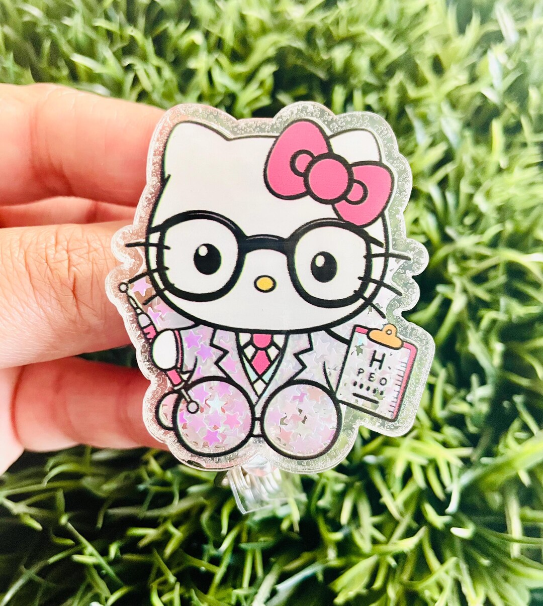 Hello Kitty Eye Glass Badge Reel: Ophthalmologist Doctor Gift - Etsy