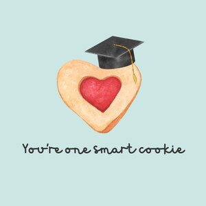 You're One Smart Cookie Graduation Card | Food Pun Congratulations Card | Sweet Grad Card ...