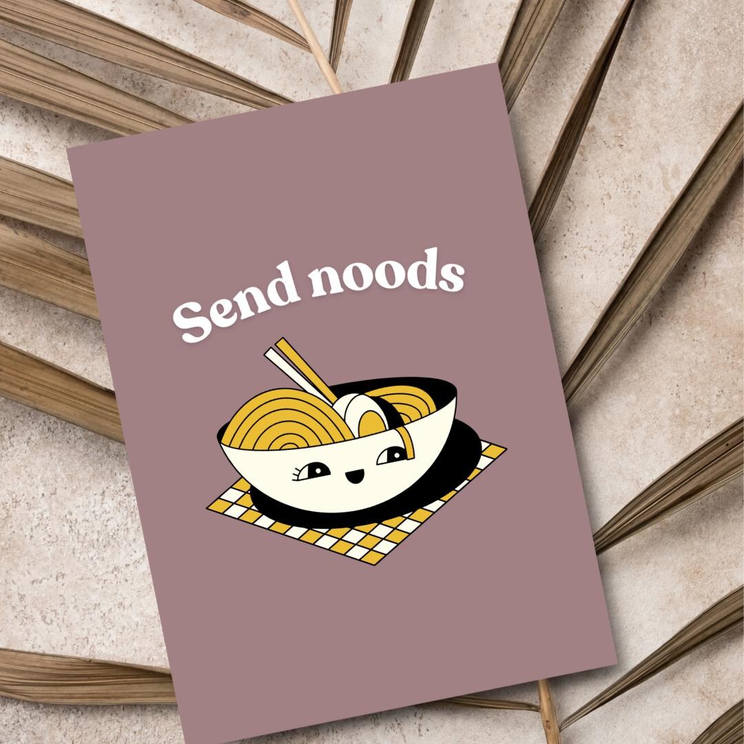 Funny Food Pun Card | Noodle Love Card | Cute Valentine's Day Card ...