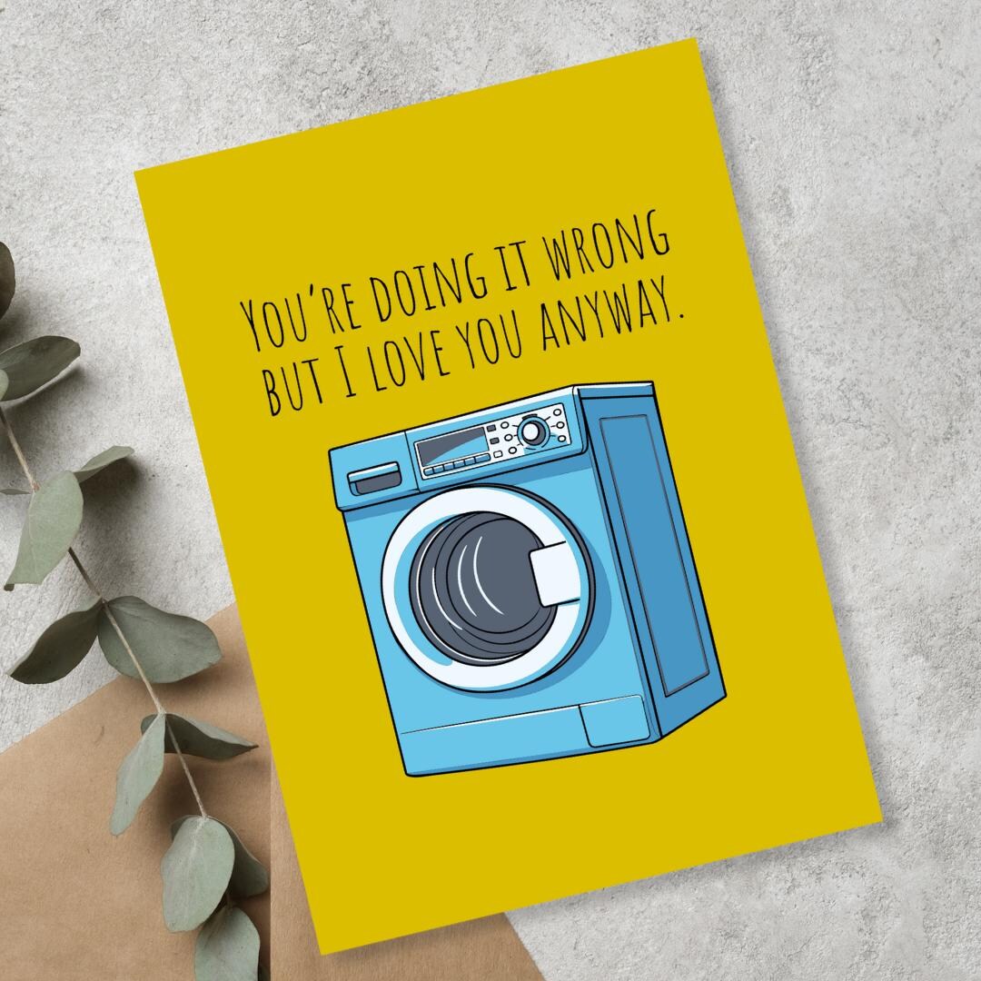 Funny Laundry Valentine Card for Husband or Wife You're Doing It Wrong ...