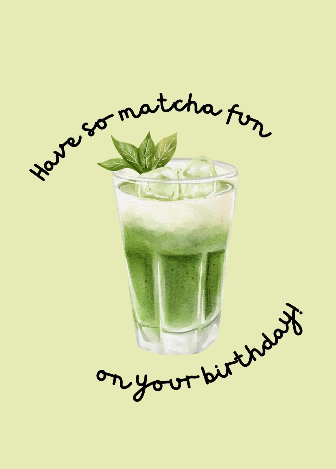 Have so Matcha Fun Birthday Pun Card | Premium Linen Paper | Tea Lover ...