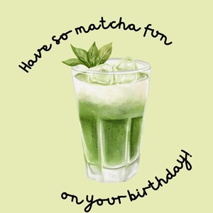Matcha Birthday Pun Card: Tea Lover Classic Linen Cardstock 5x7 - Etsy