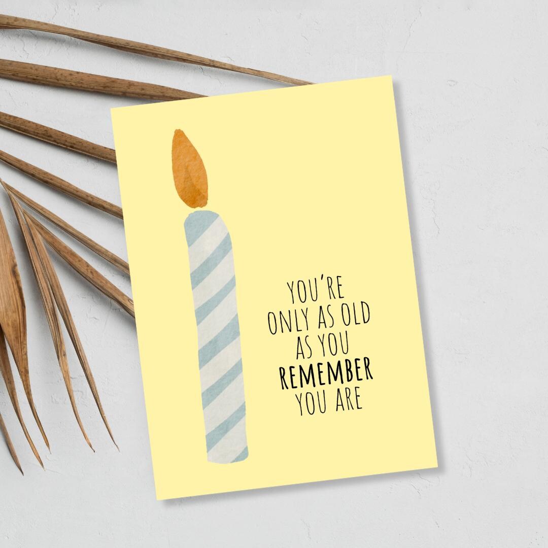 Funny Aging Birthday Card | Linen Paper, Forever Young - Etsy