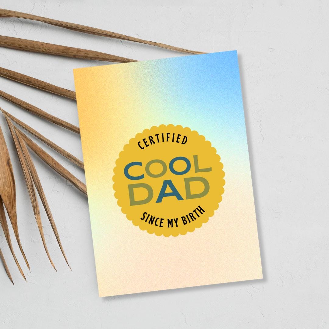 Certified Cool Dad Father's Day Card | 5-star Dad Rating | Funny Dad ...