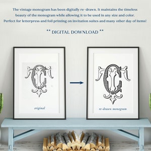 CT Wedding Monogram, TC Classic Monogram, Watercolor Monogram ...