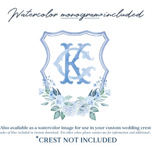 CK Wedding Monogram, KC Classic Monogram, Watercolor Monogram ...