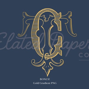 CT Wedding Monogram, TC Classic Monogram, Watercolor Monogram ...