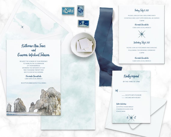Mexico Wedding Invitation Destination Wedding Invitation | Etsy