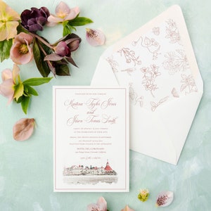 Venue Sketch Wedding Invitation - Hotel Del Coronado Wedding Invite ...