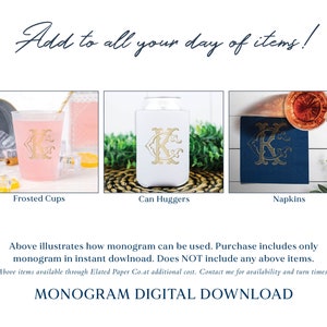 CK Wedding Monogram, KC Classic Monogram, Watercolor Monogram ...