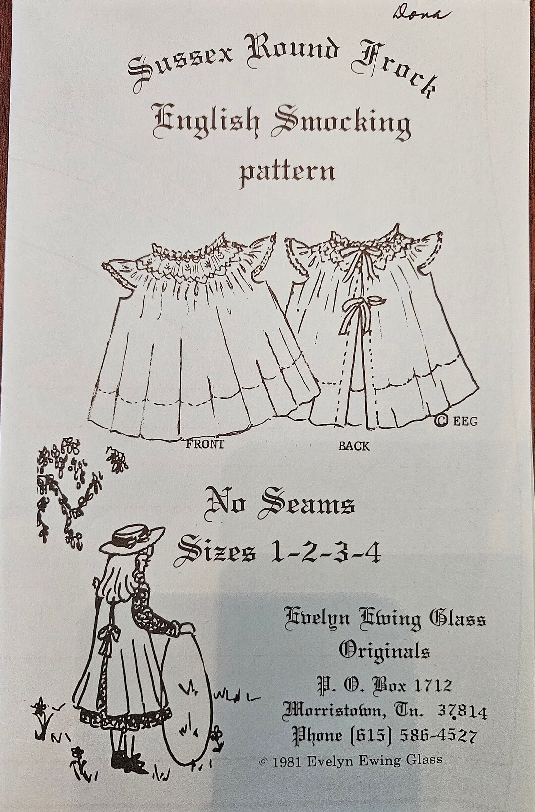 Evelyn Ewing Glass Originals English Smocking Pattern I Instructions ...