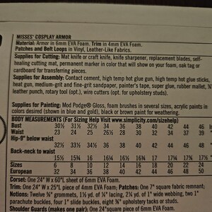 Simplicity 8630 Misses Armor Cosplay | Corset, Gauntlets, Knee Guards ...