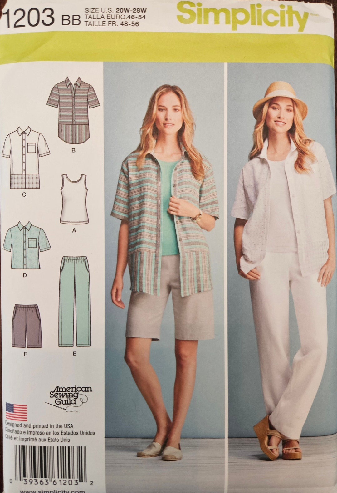Simplicity 1203 Womens Summer Separates | Plus Size, Pants, Shorts ...