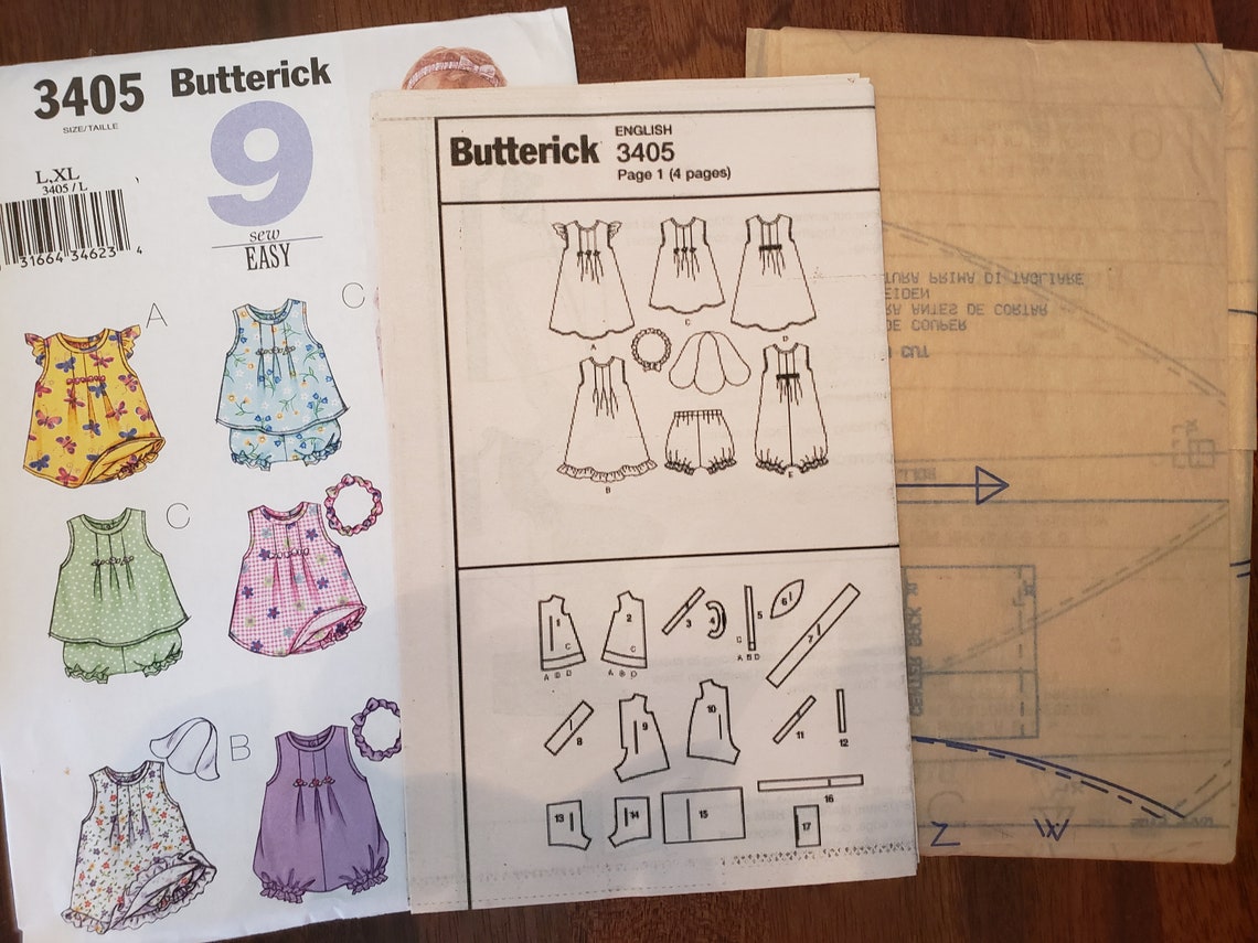 Butterick 3405 Infants Woven Separates Back Snapped Dress - Etsy