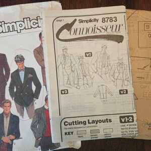 Simplicity 8783 Mens Jacket/blazer Single-breasted or Double-breasted ...