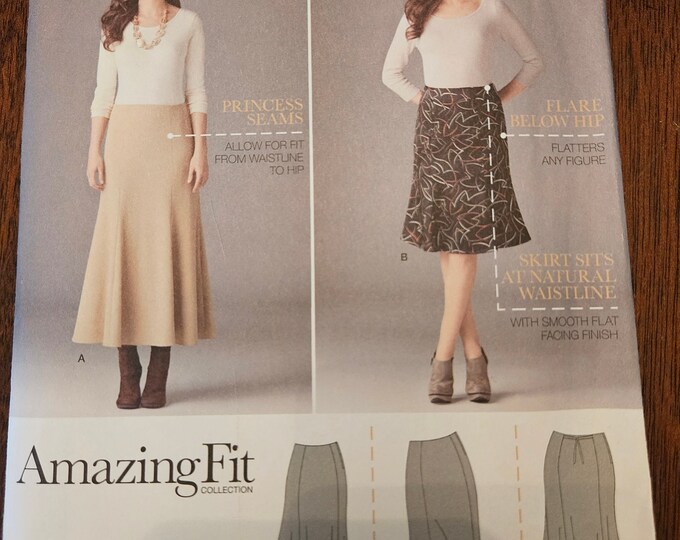 Simplicity 2058 Misses Woven Gored Skirt Slim, Average & Curvy Fit ...