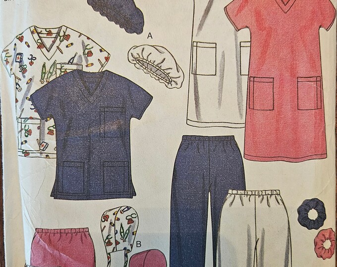 New Look 6777 Unisex Adult Woven Medical Scrubs | Pullover Top or Dress ...