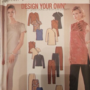 Simplicity 9868 Misses Asian Inspired Cheongsam Tops, Sleeve & Length ...