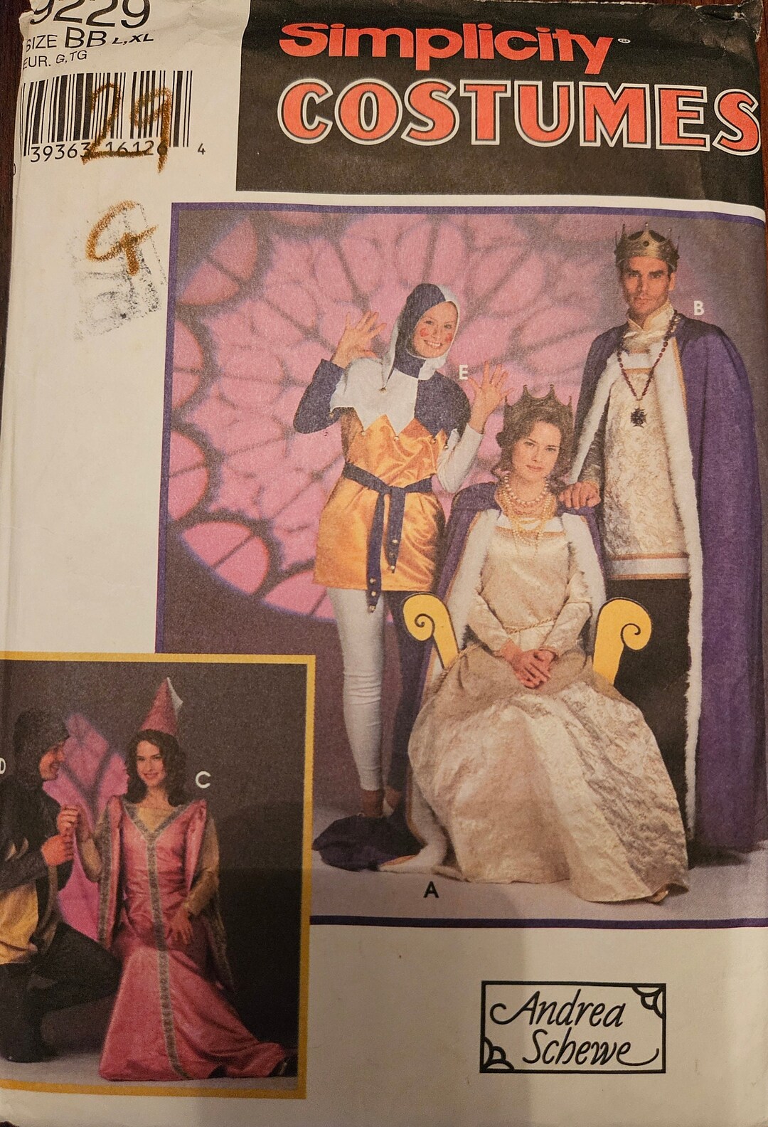 Simplicity 9229 Adult Medieval Costumes | Jester, Queen, King, Royal ...