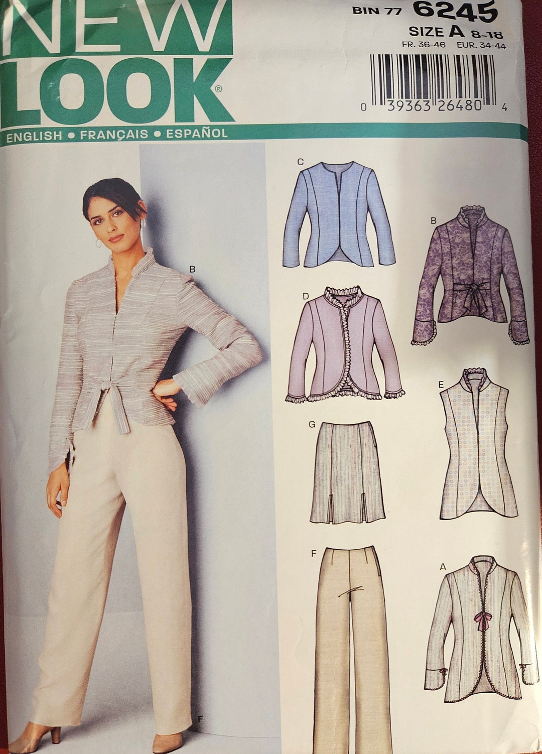 New Look 6245 Misses Career Separates Woven Jacket W/length & Sleeve ...