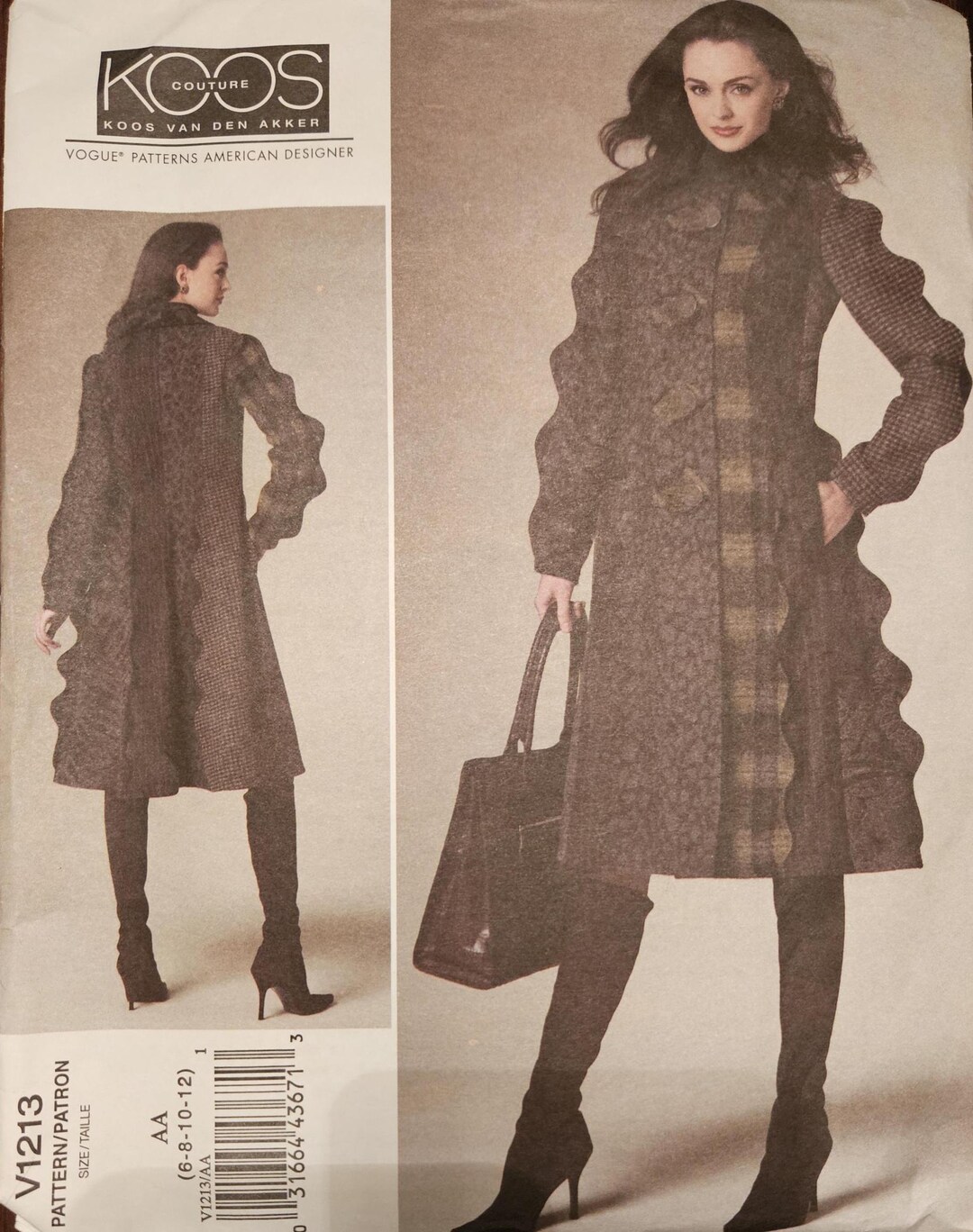Vogue V1213 Misses KOOS Couture Coat | Lined, A-line, Below Mid-knee ...