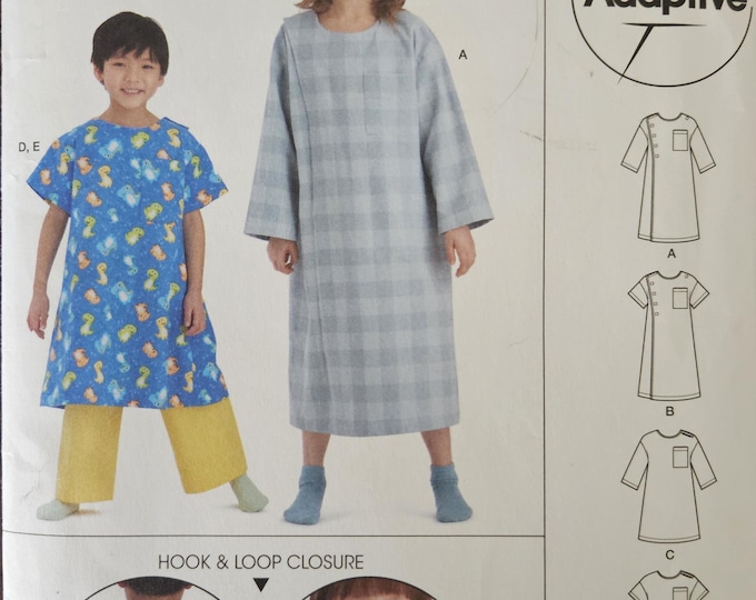 Simplicity 9578 Kids Adaptive Sleepwear | Girls and Boys Recover Gowns ...