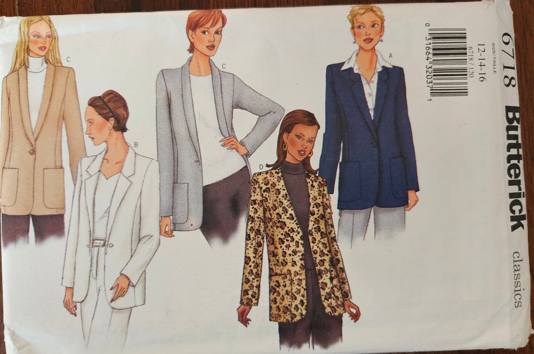 Butterick 6718 Misses/miss Petite Woven Jacket Optional Lining, Long ...