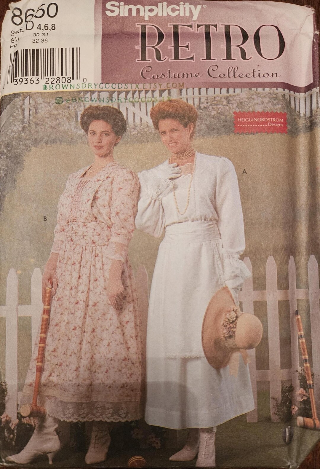 Simplicity 8650 Misses Edwardian Dress | High Neck, Gathered Skirt ...