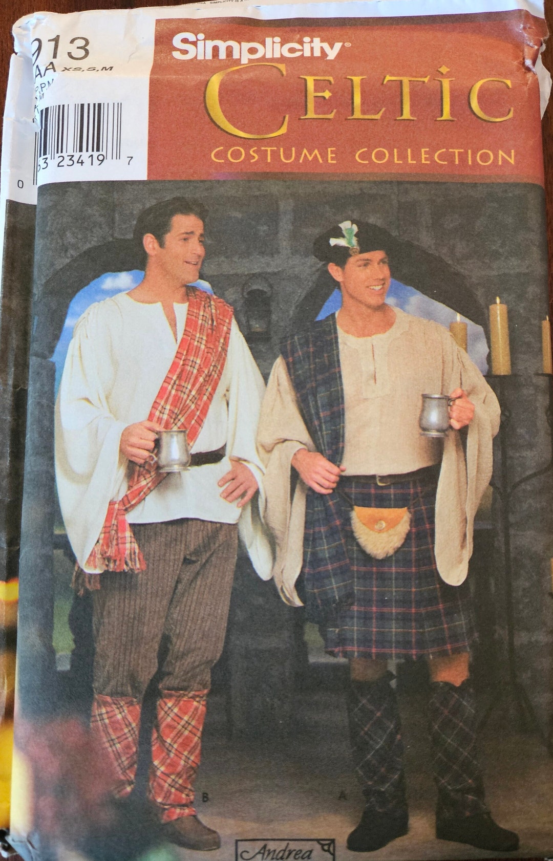 Simplicity 8913 Mens Highlander/outlander Celtic Costume | Shirt, Kilt ...