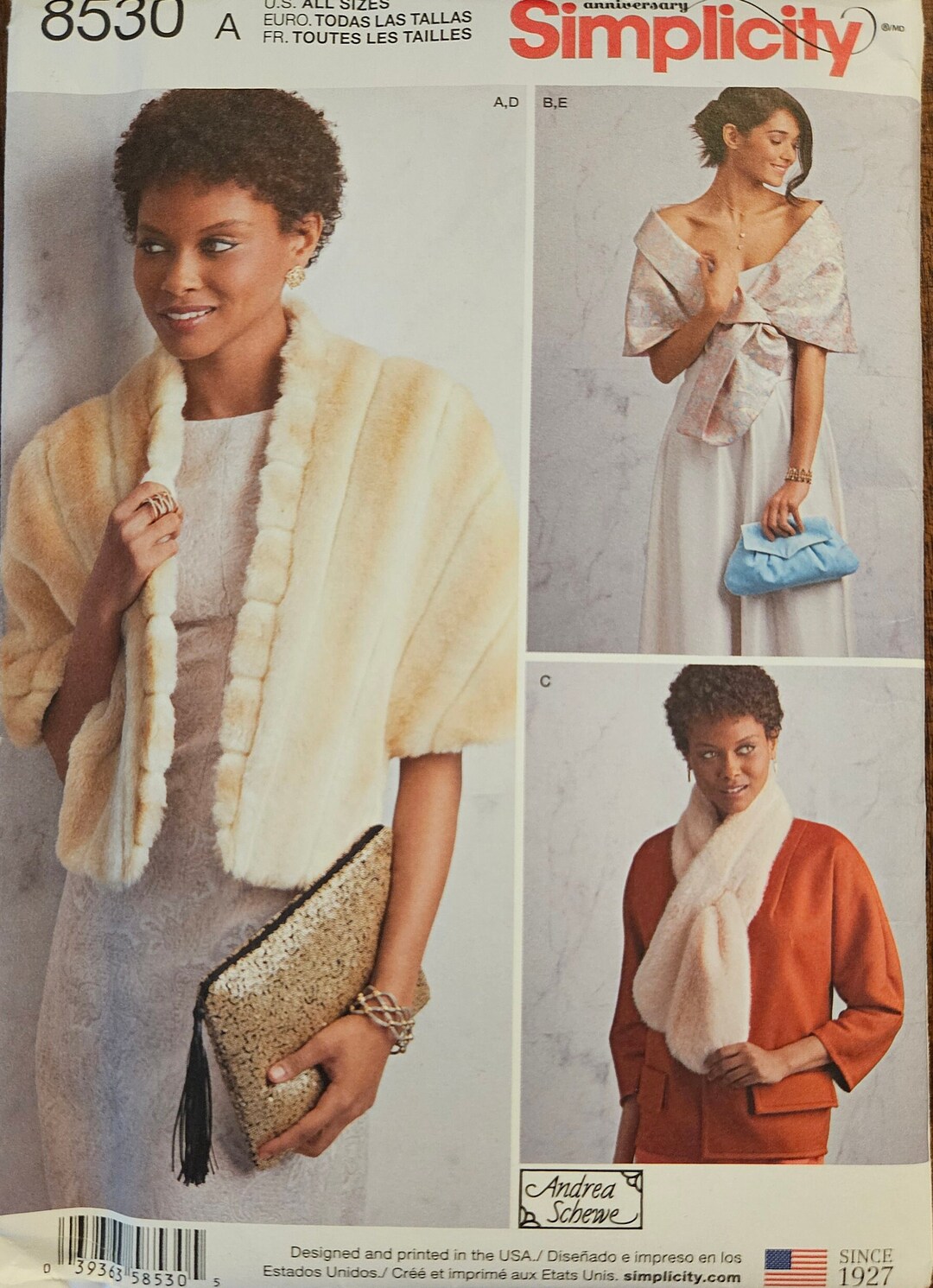 Simplicity 8530 Misses Special Occasion Wraps & Clutch | Stole, Scarf ...