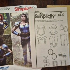Simplicity 8630 Misses Armor Cosplay | Corset, Gauntlets, Knee Guards ...