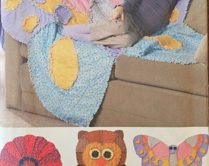 Simplicity Kid's Rag Quilts/wall Hanging 2935 Flower-owl-butterfly or ...