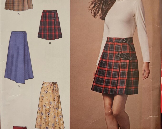 Simplicity 0221/8746 Misses Woven Wrap Skirts | 2 Lengths, Kilt, Toggle ...