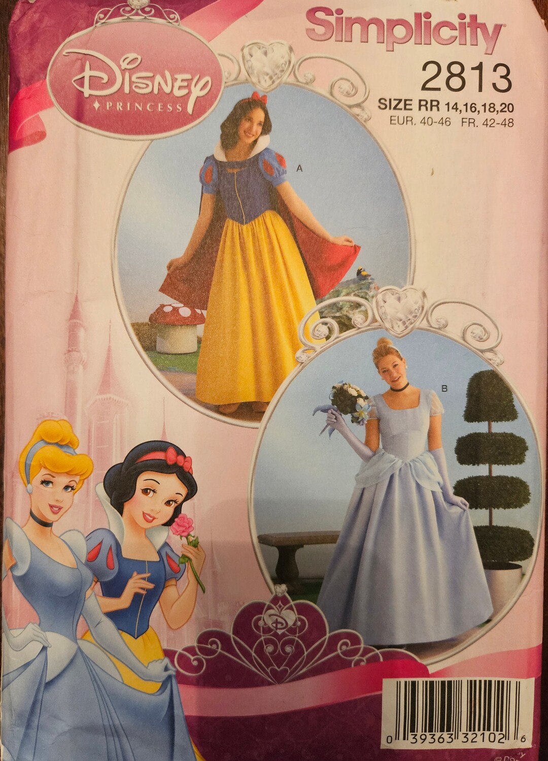 Simplicity 2813 Adult Disney's Princess Costume Cinderella, Snow White ...