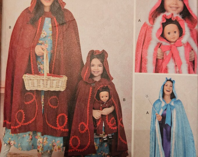 Simplicity 1348 Adult/child/doll Cloak or Cape With Hood | Woven, Gimp ...