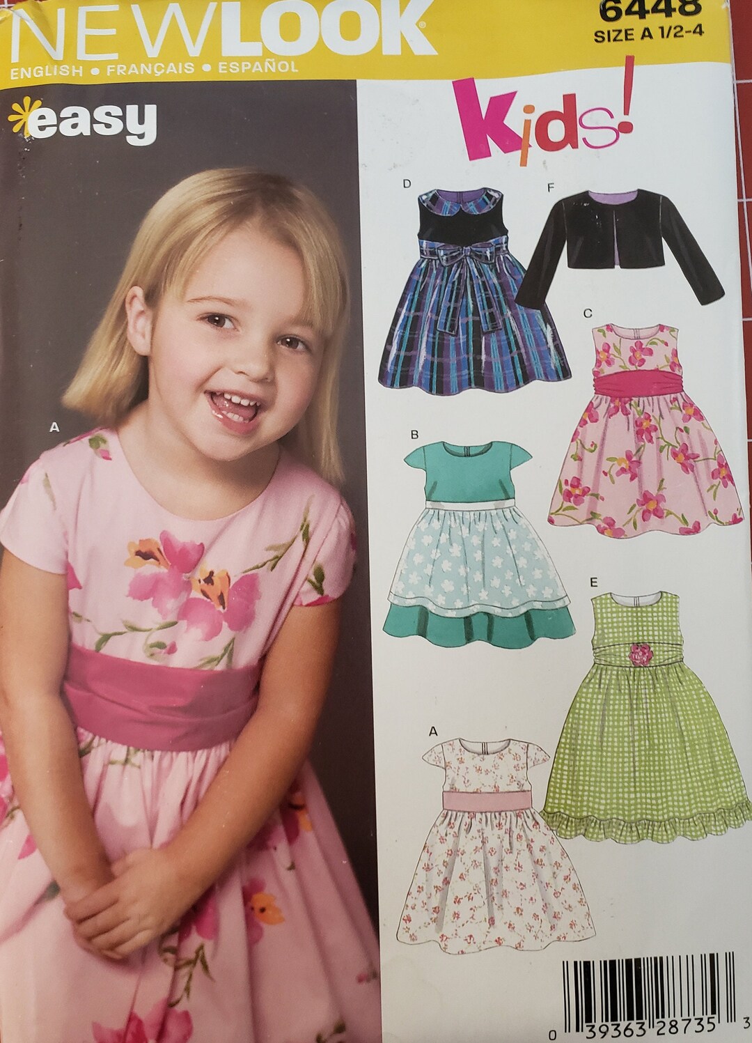 New Look 6448 Toddlers Woven Dresses & Jacket Flared, Gathered Waist ...